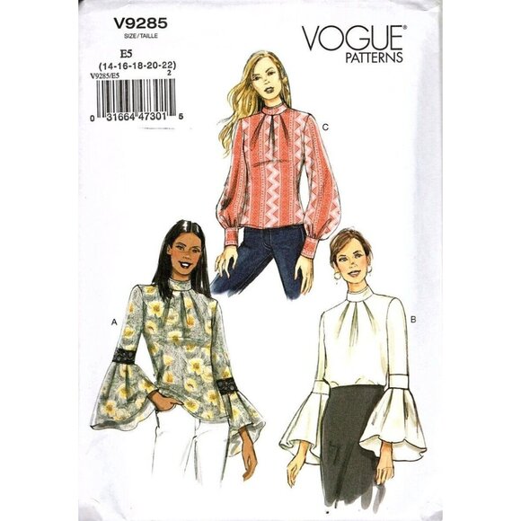 Vogue Patterns | Office | Vogue V9285 Misses 4 To 22 Blouse Uncut ...